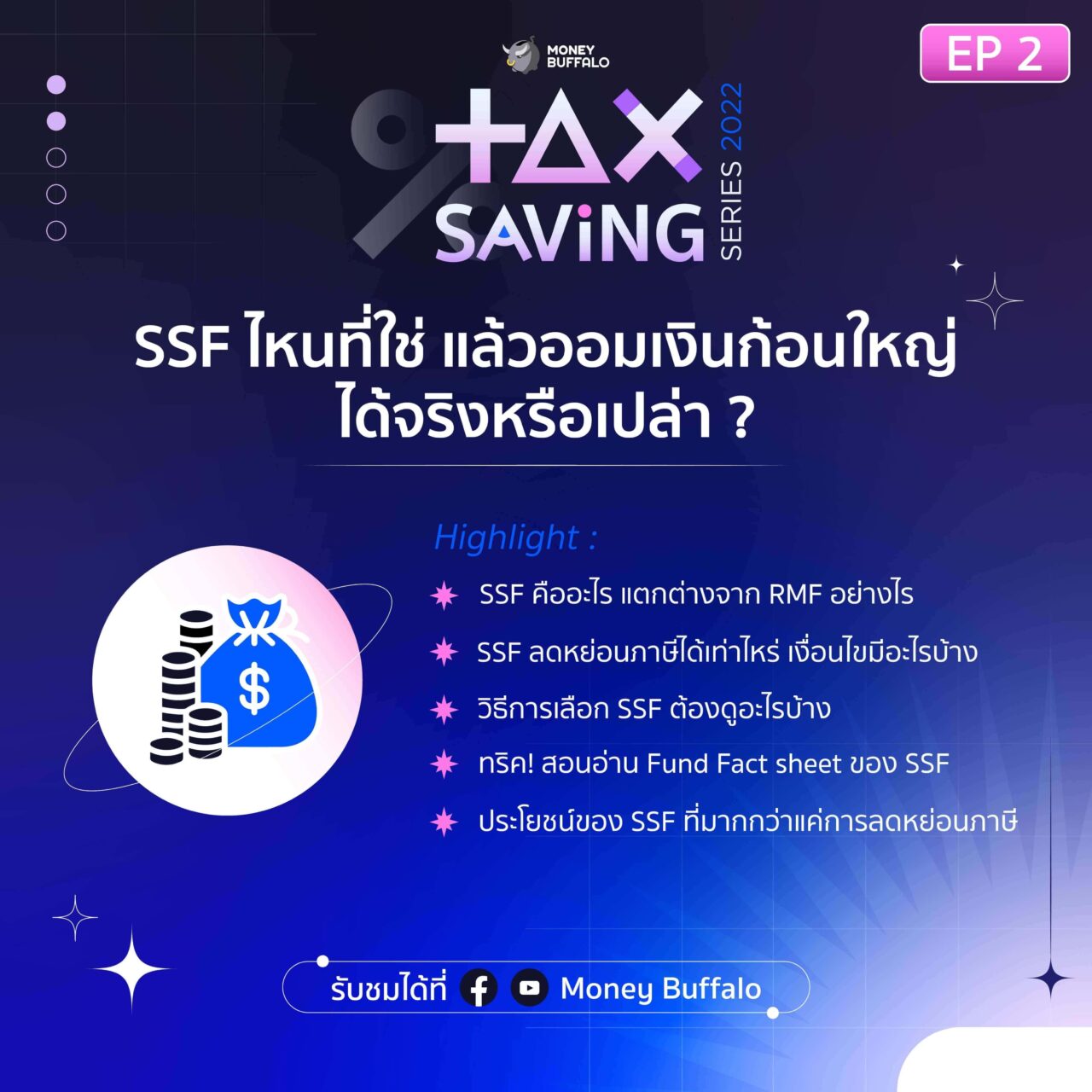 “Money Buffalo Tax Savings Series” แผนการเงินเพื่อลดหย่อนภาษี ปี 2022