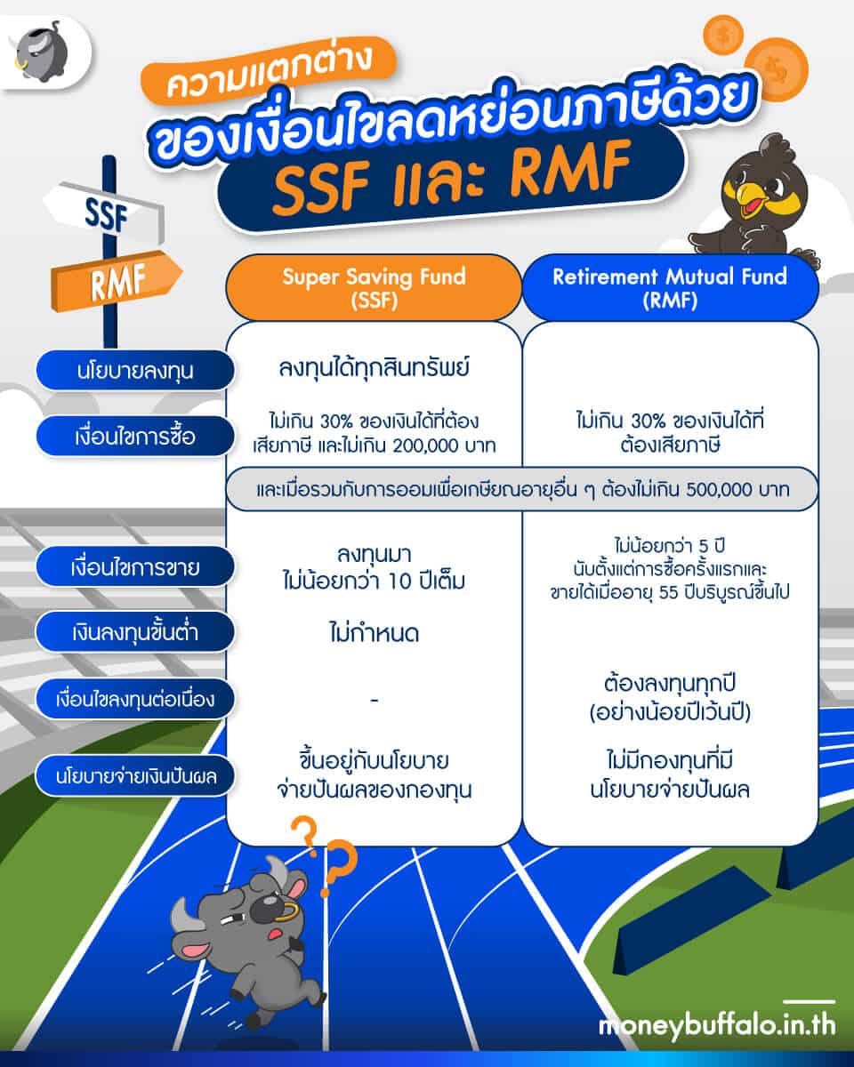 เลือกลดหย่อนภาษีด้วย SSF หรือ RMF ดีกว่ากัน ? - Money Buffalo